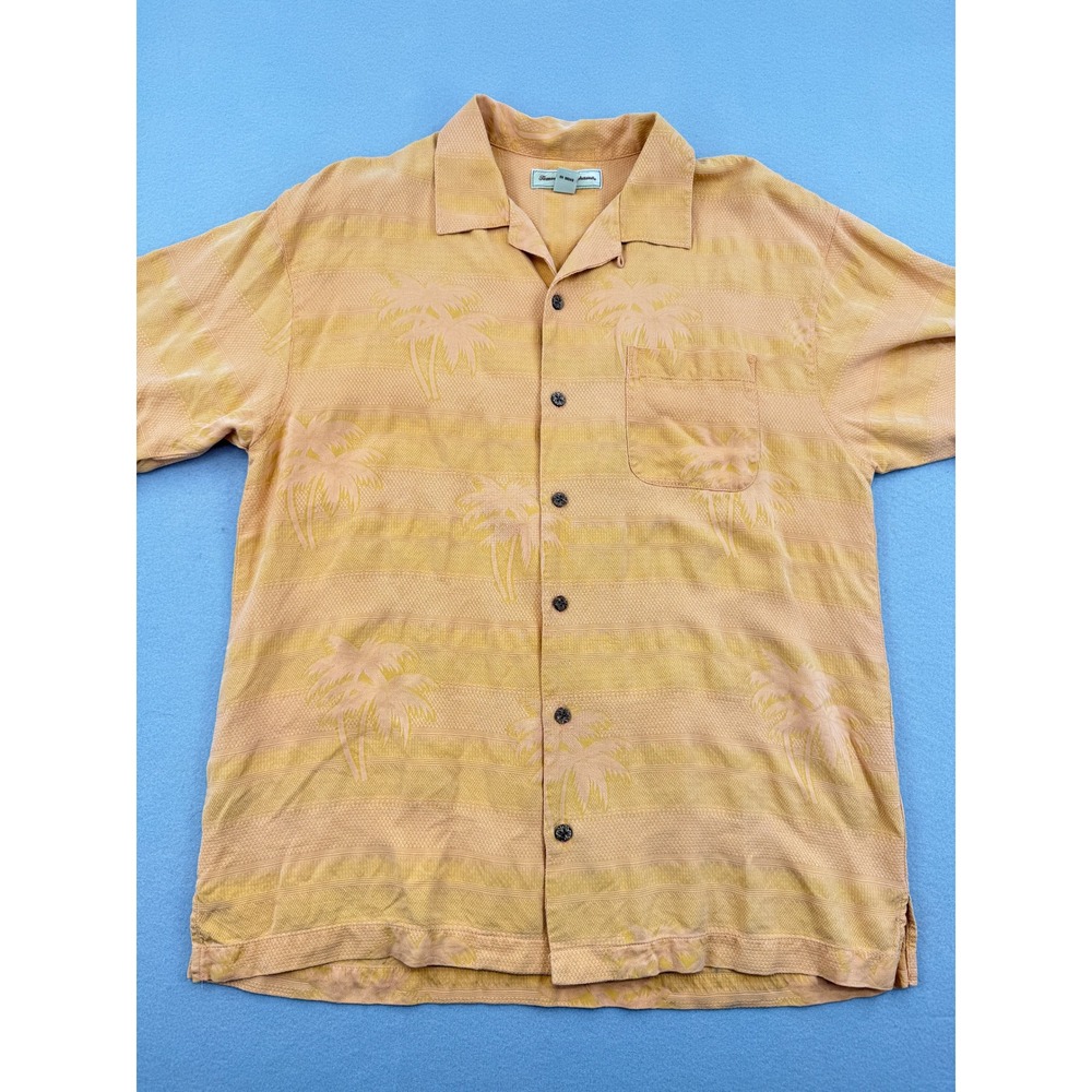 Tommy Bahama | Shirts | Tommy Bahama 0 Silk Mens M Orange Palm Tree ...